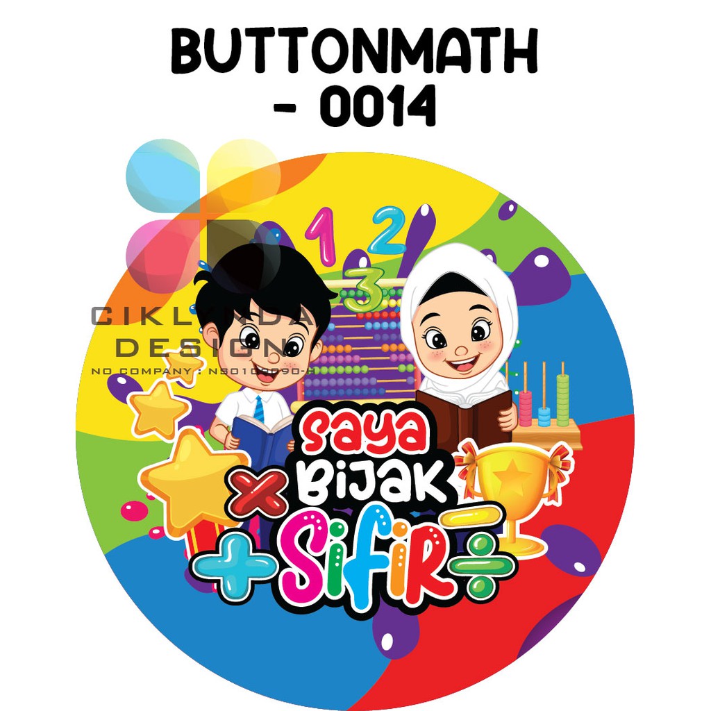PRE-ORDER - BUTTON BADGE SAFETY PIN - BIJAK SIFIR MATH | Shopee Malaysia