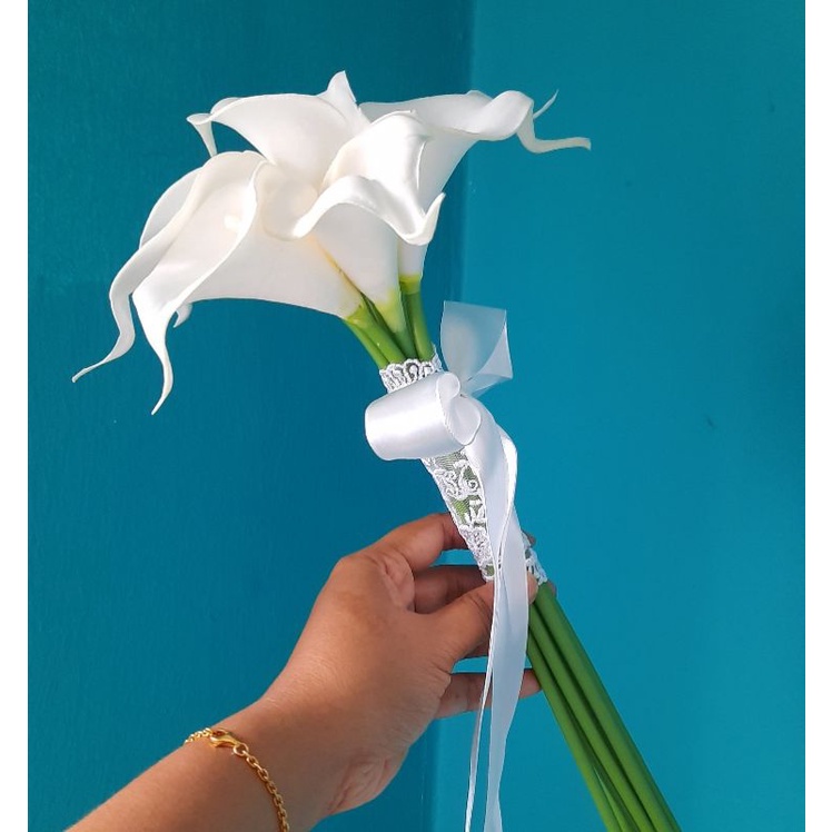 [Ready stock] Bunga Tangan Pengantin Murah| Calla lily bouquet ...