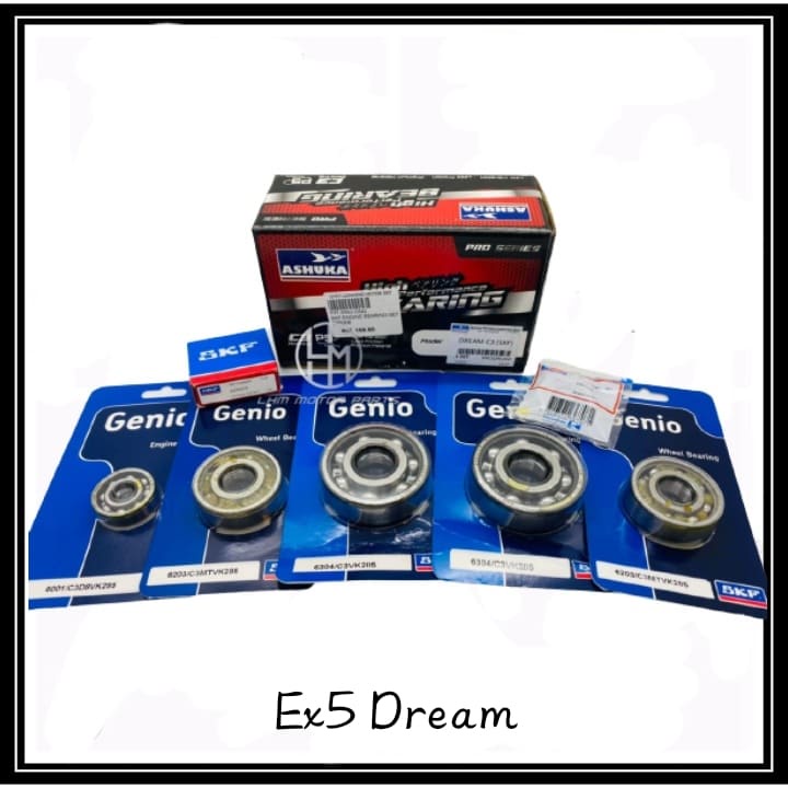 ASHUKA RACING ENJIN ENGINE BEARING SET KRISS/EX5DREAM/WAVE100/LC4S/LC5S ...
