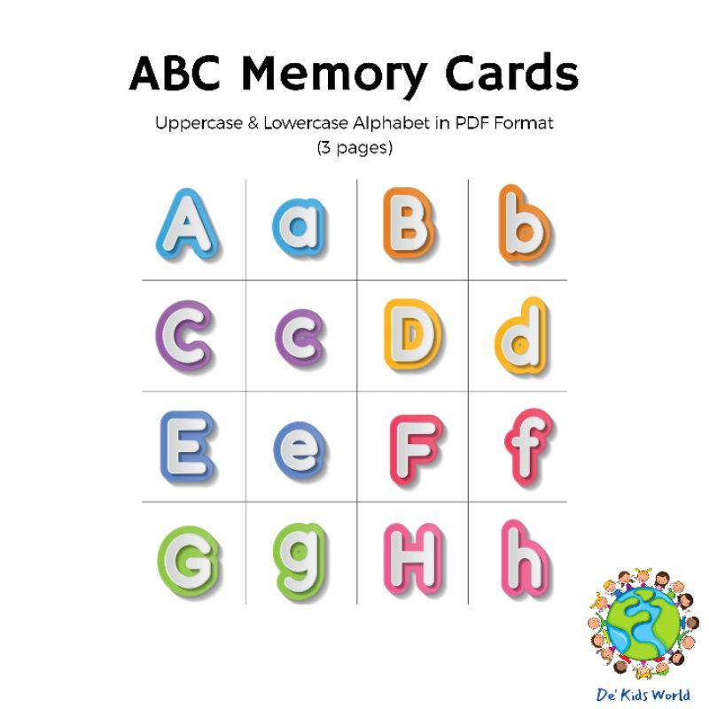 PRINTABLE - Alphabet Memory Cards (Softcopy PDF) Montessori Homeschool ...