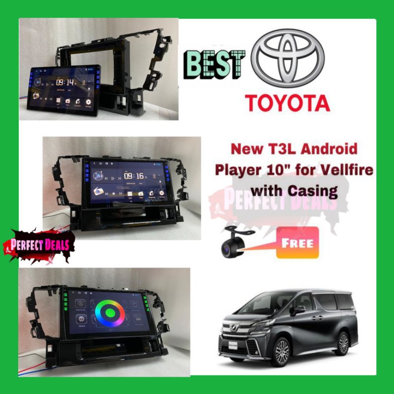 💥New T3L Android Player 10" for Toyota Vellfire with Casing (FREE CAMERA) | Shopee Malaysia