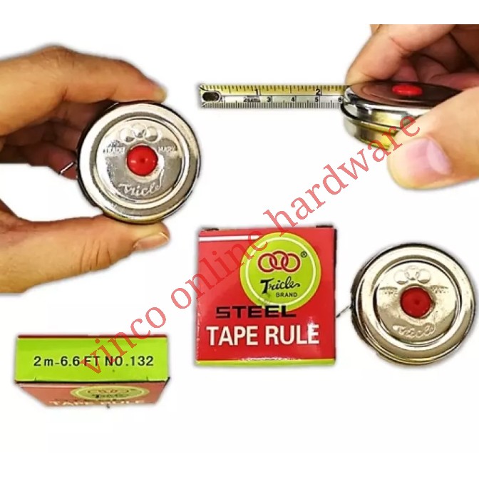 2m Stainless Steel mini measuring tape / Tape ruler / Office measure ...