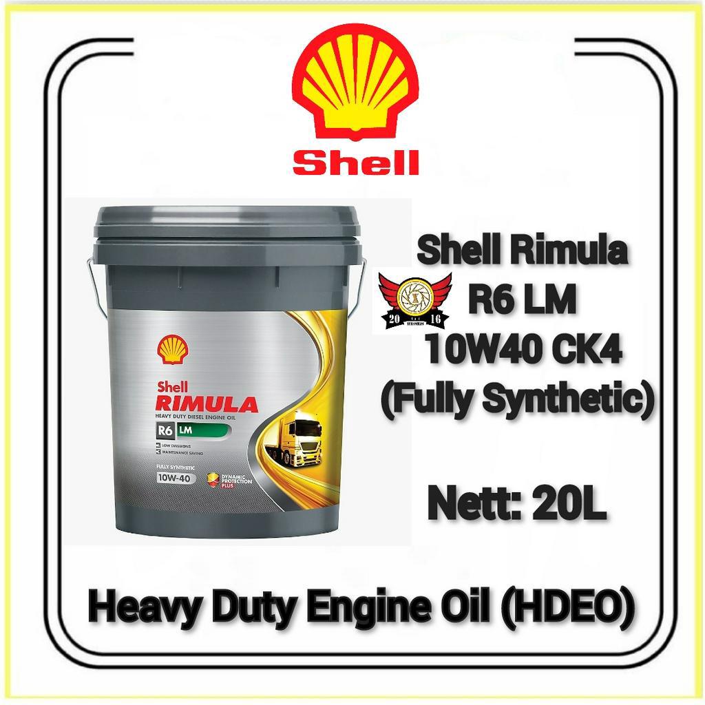 Shell Rimula R6 LM 10W-40 CK4 (20 liters) - Fully Synthetic HDEO 10W40 ...