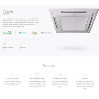 [ZH]ACSON R32 2HP - 3HP Ceiling Cassette With Plasma A3CK F series A3CK20F A3CK25F A3CK30F ACSON ...