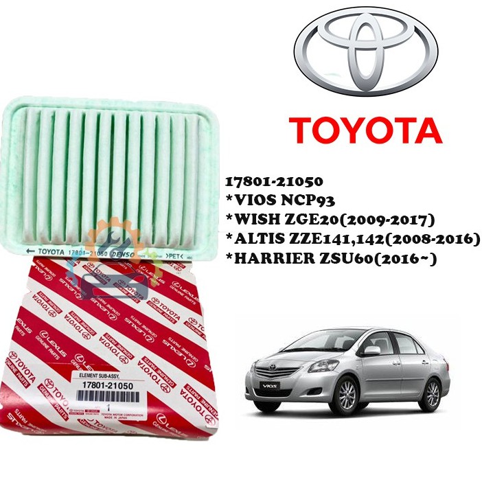 AIR FILTER TOYOTA VIOS NCP93 ALTIS ZZE142 ZRE142 ZRE172 WISH ZGE20 ...