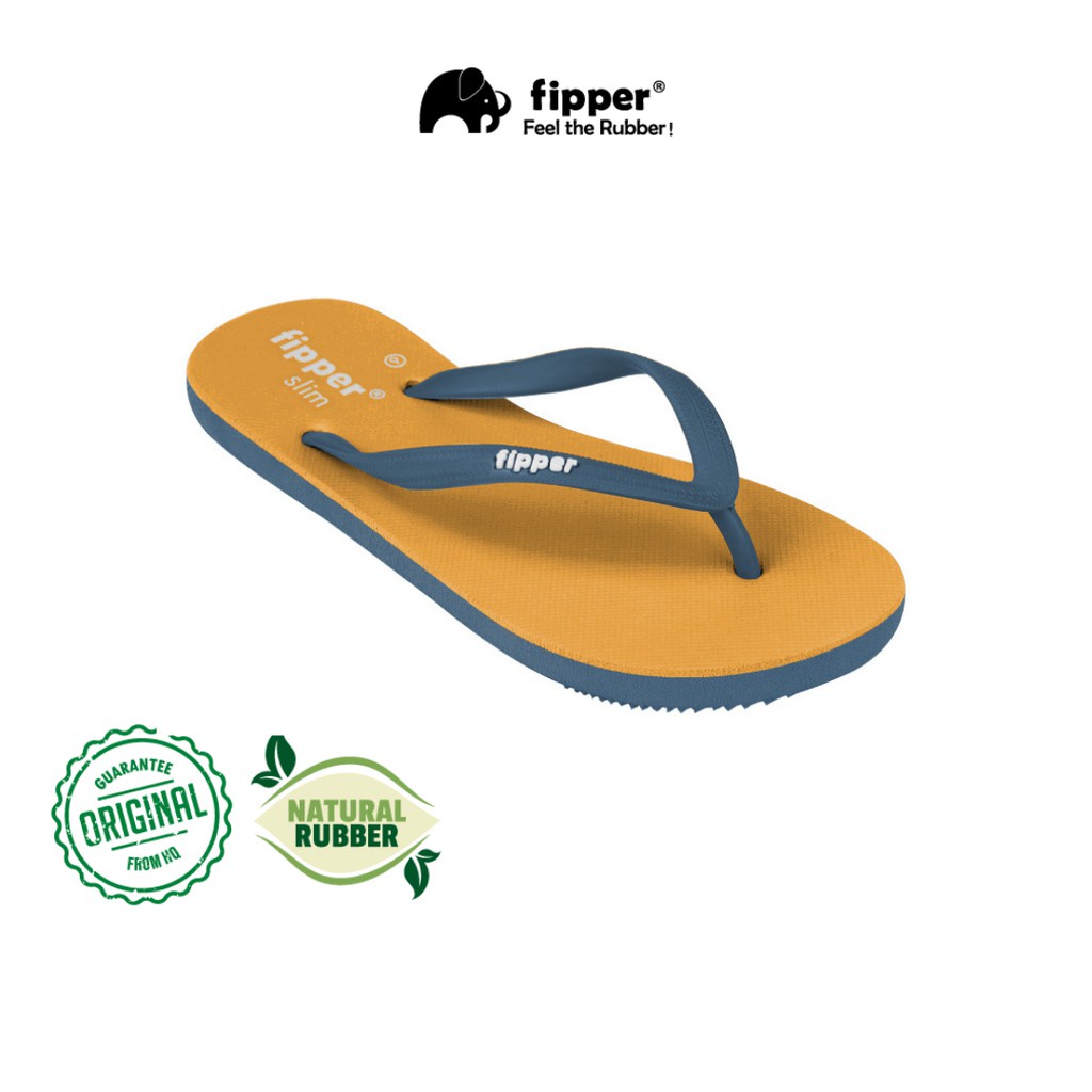 Fipper Slipper Slim Rubber for Women in Mustard / Blue (Snorkel ...