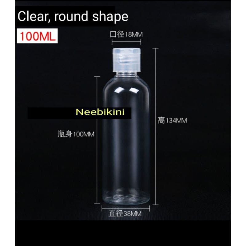A2 Botol flip cap kosong empty plastic bottle gel transparent bottles ...
