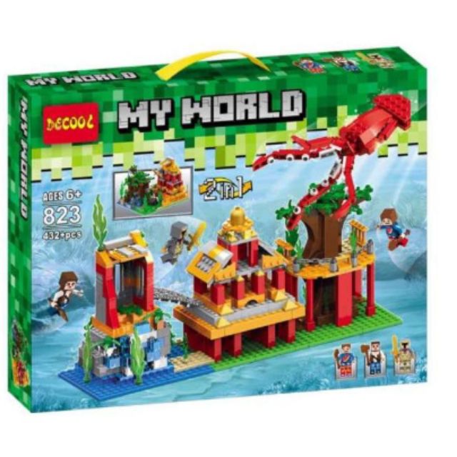 Lego 积木 Minecraft 我的世界 2 in 1 DECOOL 823 | Shopee Malaysia