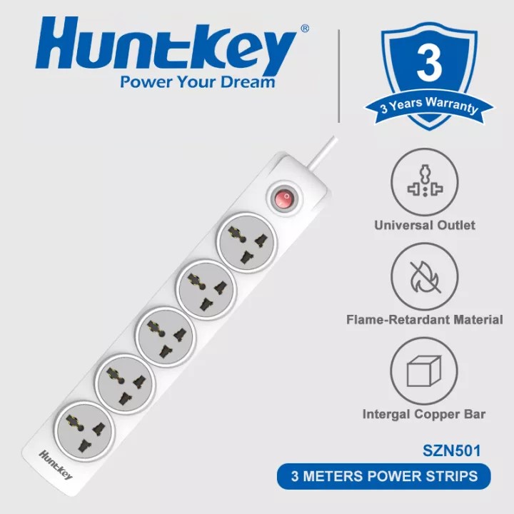 Huntkey SZN-501 Universal Socket Power Strip 5* Universal Standard ...