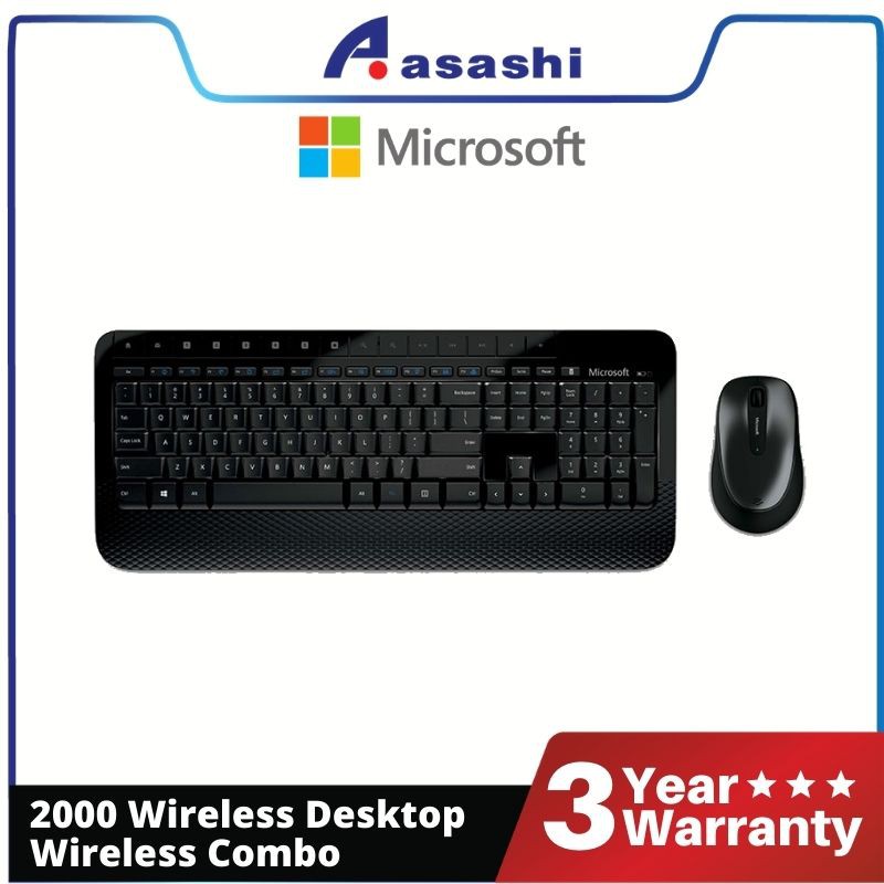 Microsoft 2000 Wireless Desktop Keyboard Mouse Combo with BlueTrack ...