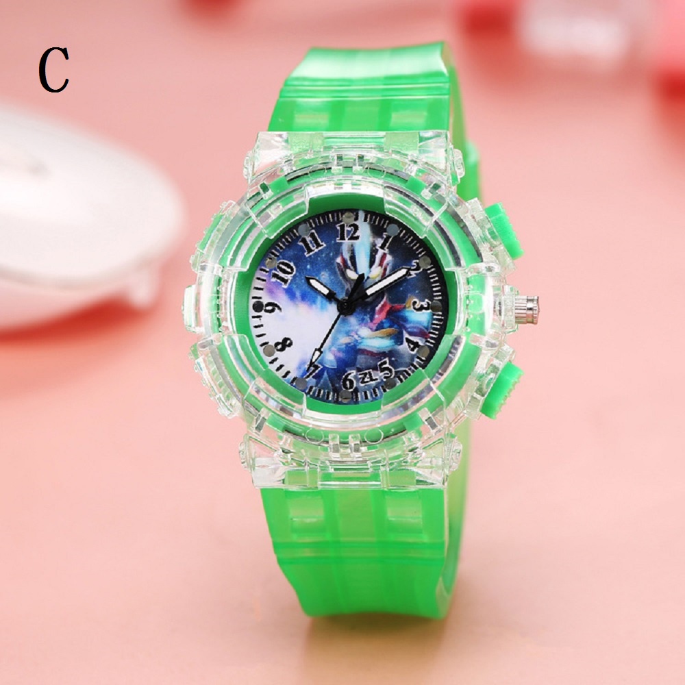 2021-Ultraman Pattern Children LED Light Kids Watches for Boys Girls ...