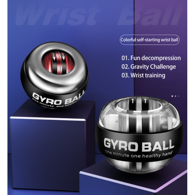 LED Wrist Ball Gyroscopic Powerball Gym Power Ball Spinning Wrist Arm ...