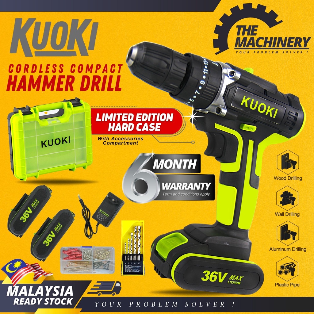 THEMACHINERY Cordless hammer drill 3 mode Hammer impact driver ...