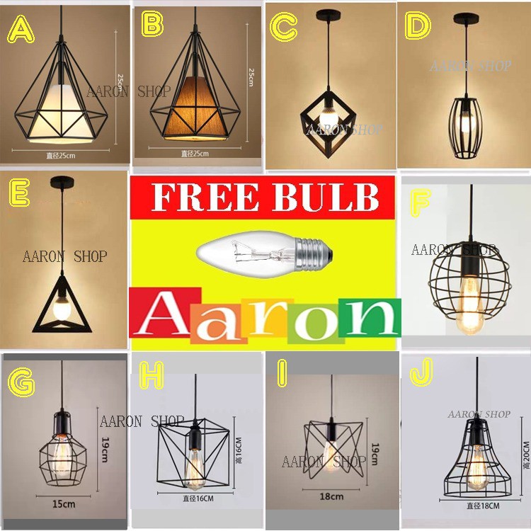 Pendant Lamp Hanging Light lampu gantung Set Of 1 With Single Round ...