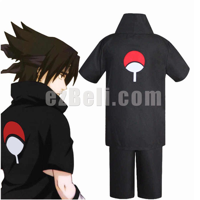 Anime Naruto Sasuke Uchiha the 2nd Generation Black Cosplay Costume ...