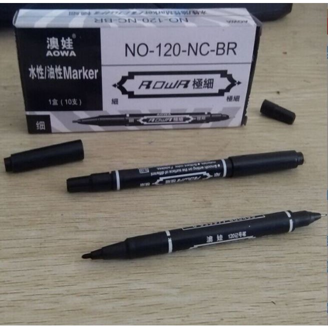 1pc Oily Small Double-headed 120 Black Marker Pen paint pens(1697L ...