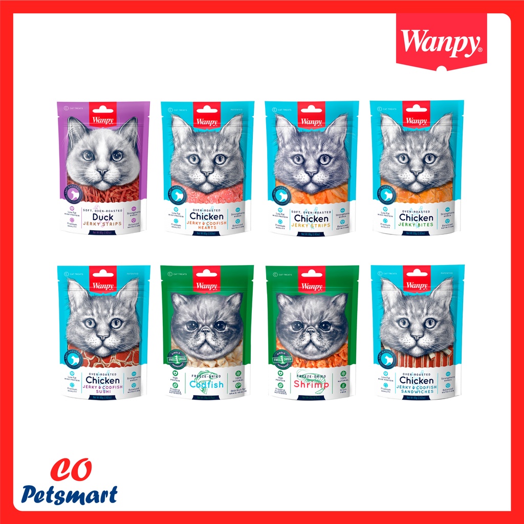 Wanpy Cat Treats Oven Roasted Cookies, Biscuits, Snacks 20gm & 80gm ...