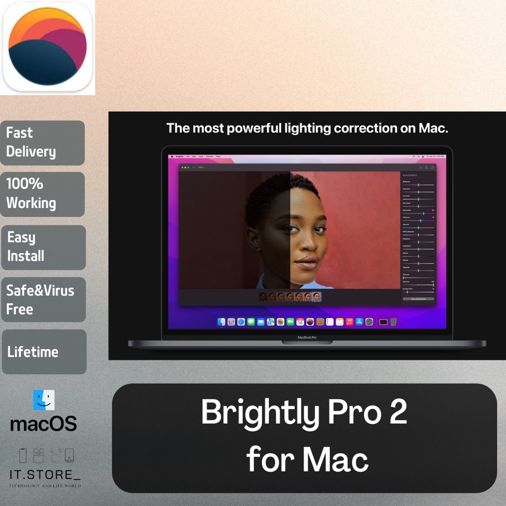 Brightly Pro 2 Lifetime for Intel and M1 Chip Apple Silicone MacOs/Macbook/Mac Software Full ...