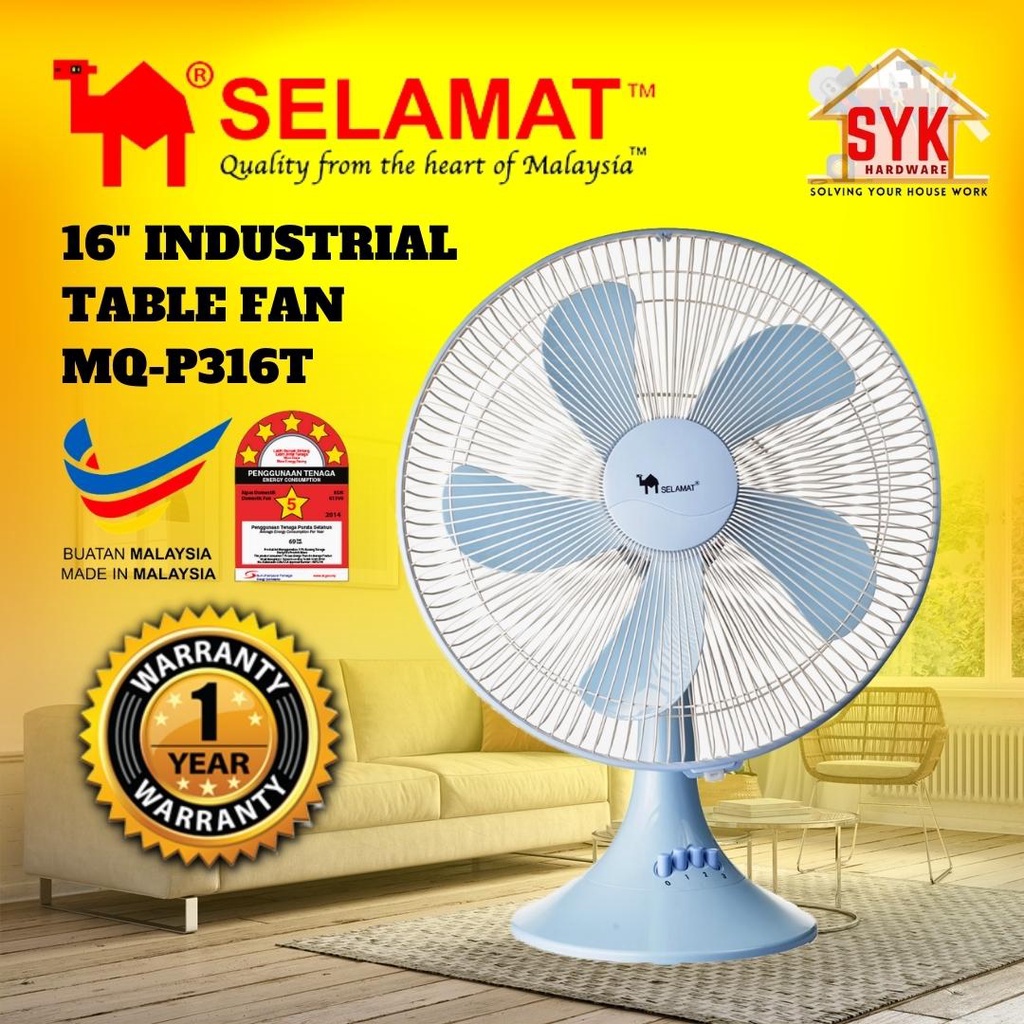 SYK Table Fan 16 Inch Selamat MQ-P316T / Toshiba F-TSA20(G)MY Electric Fan Home Appliances Kipas ...