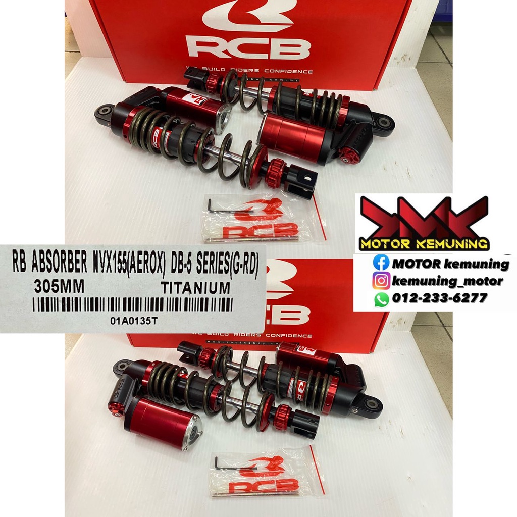 ABSORBER RCB DB5 DB-5 NVX V1 V2 ORIGINAL RACINGBOY DB 5 NMAX XMAX 305MM ...
