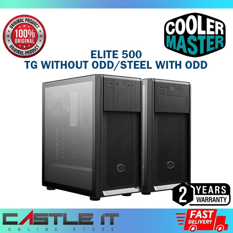 Cooler Master Elite 500 Tempered Glass Mid Tower Case fits ATX With ...