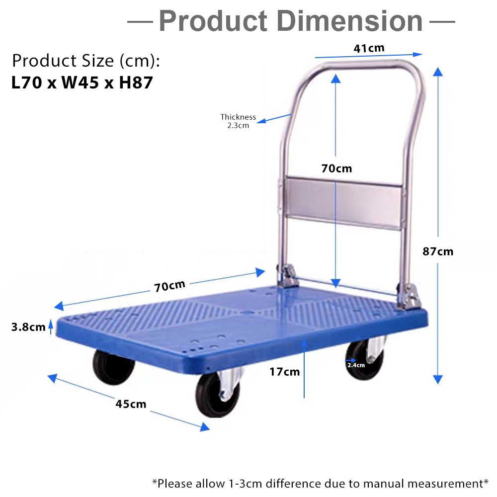 Foldable Heavy Duty PVC Platform Hand Truck Trolley Foldable Foldable Trolley 150kg Troli Barang ...