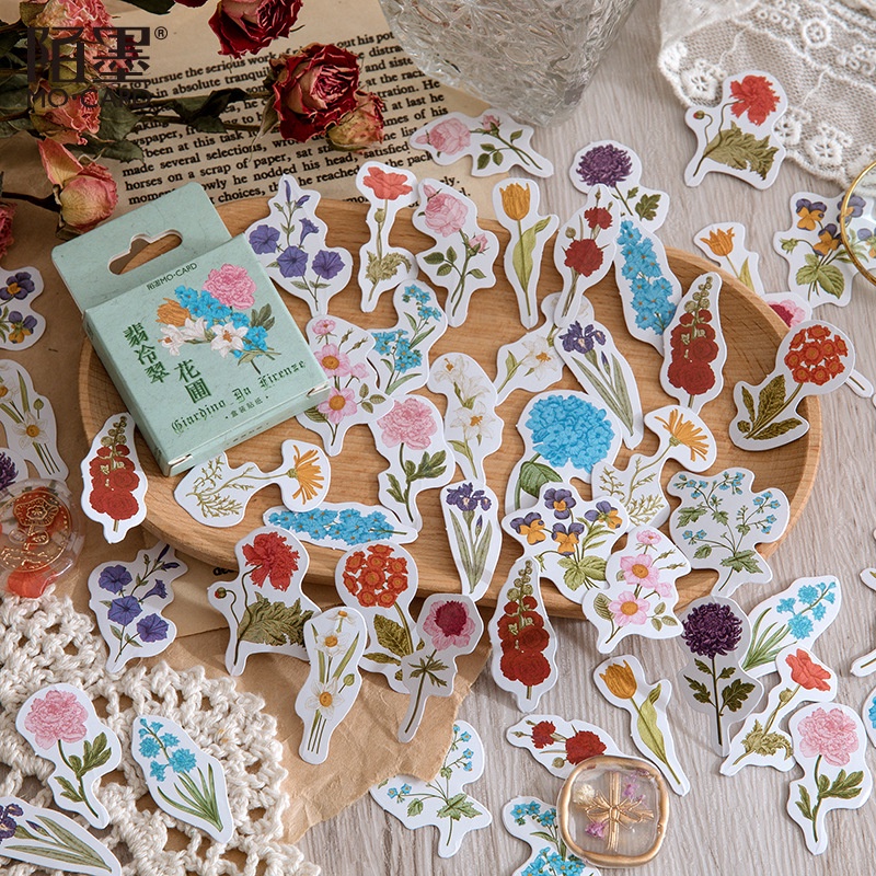 46 Pcs/pack Fresh Flowers Sticker Set Cute Decoration Scrapbook ...