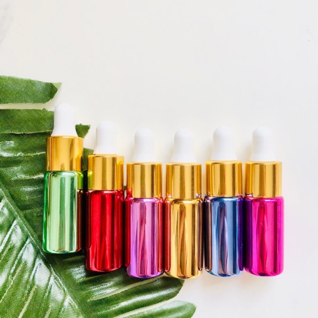 5ml Metallic Glass Pipette Bottle Slim Packaging Cosmetic Skin Care ...