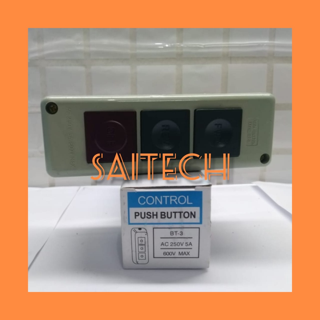 TOMBOL Control Push Button Switch BT-3 5A 250v Button FWD REV OFF ...