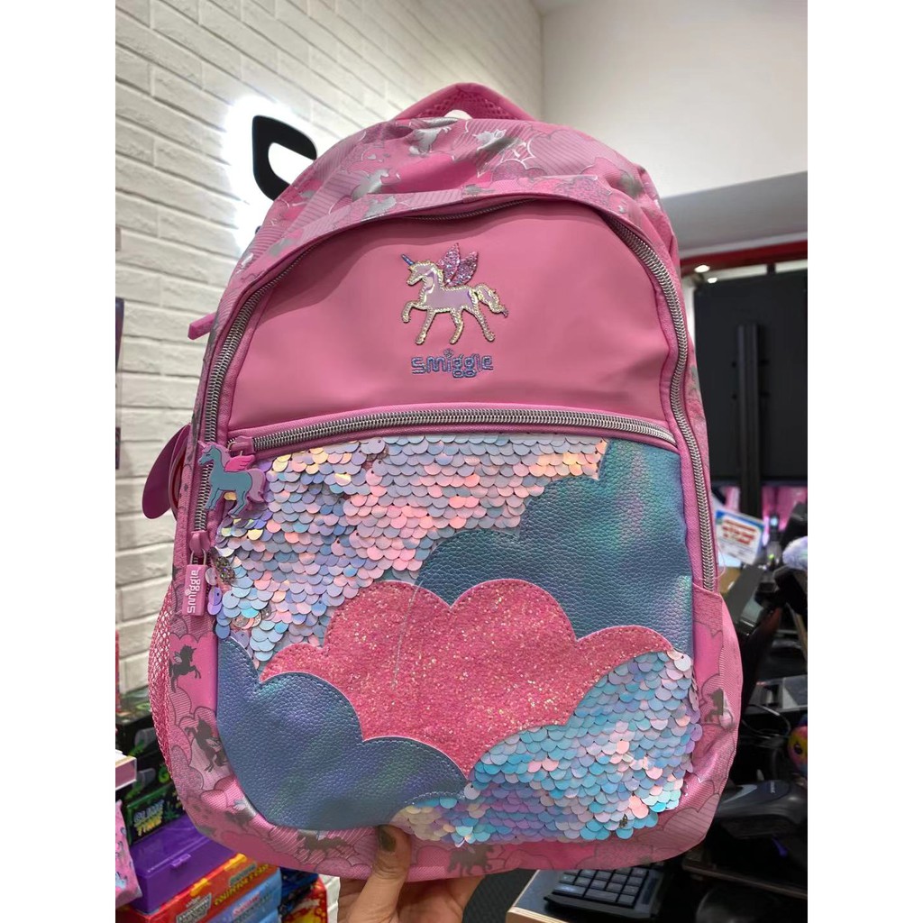 Smiggle Sequins unicorn bag Backpack school bag Lunar Mirror Hardtop ...
