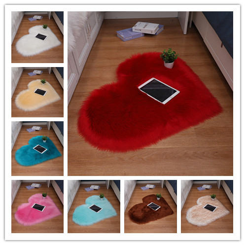 Love Heart Rugs/ Fluffy carpet/ Fur carpet/ Heart carpet/ Artificial ...