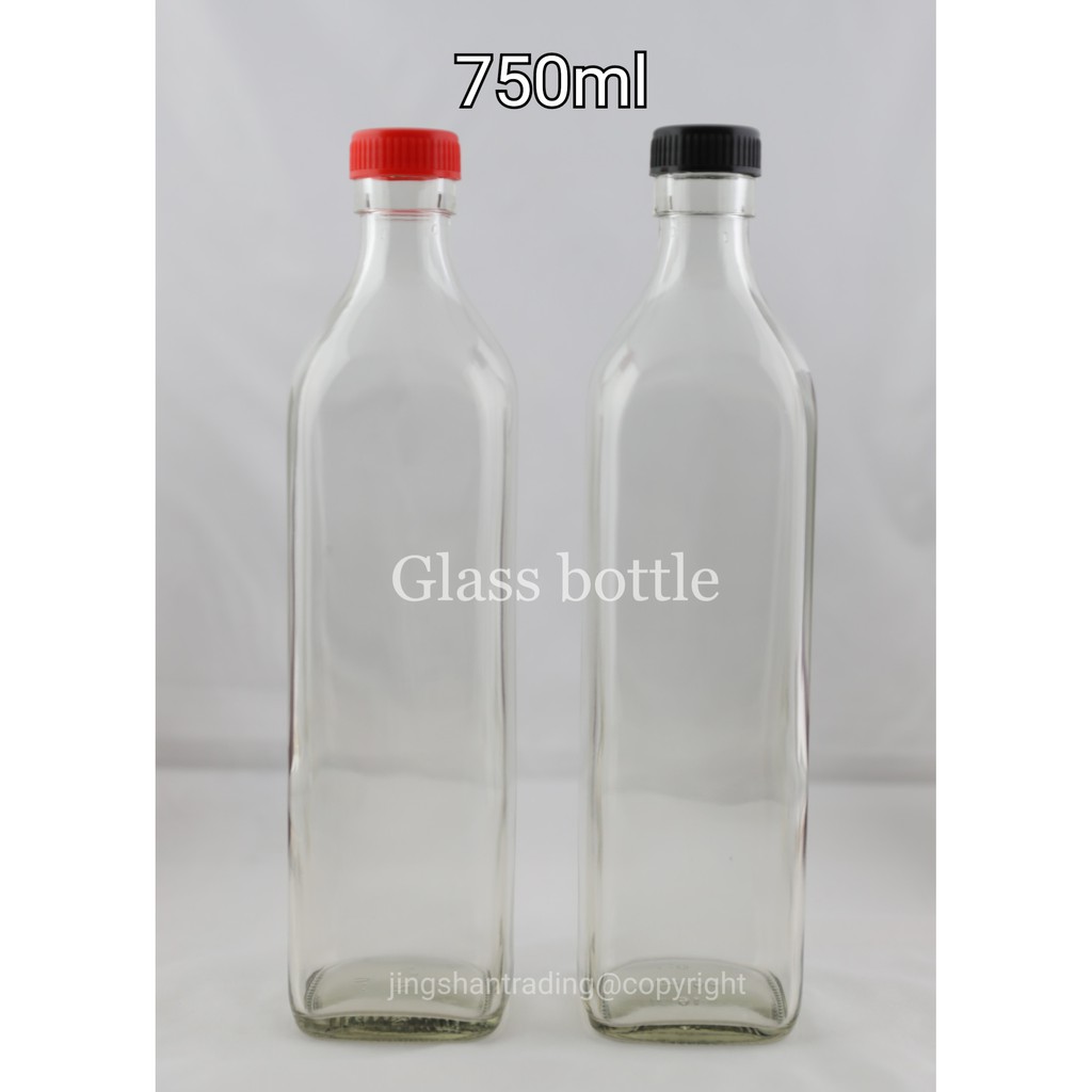[24pcs 黄酒] 750ml Square Glass bottle /honey bottle/botol kaca madu.黄酒罐 ...