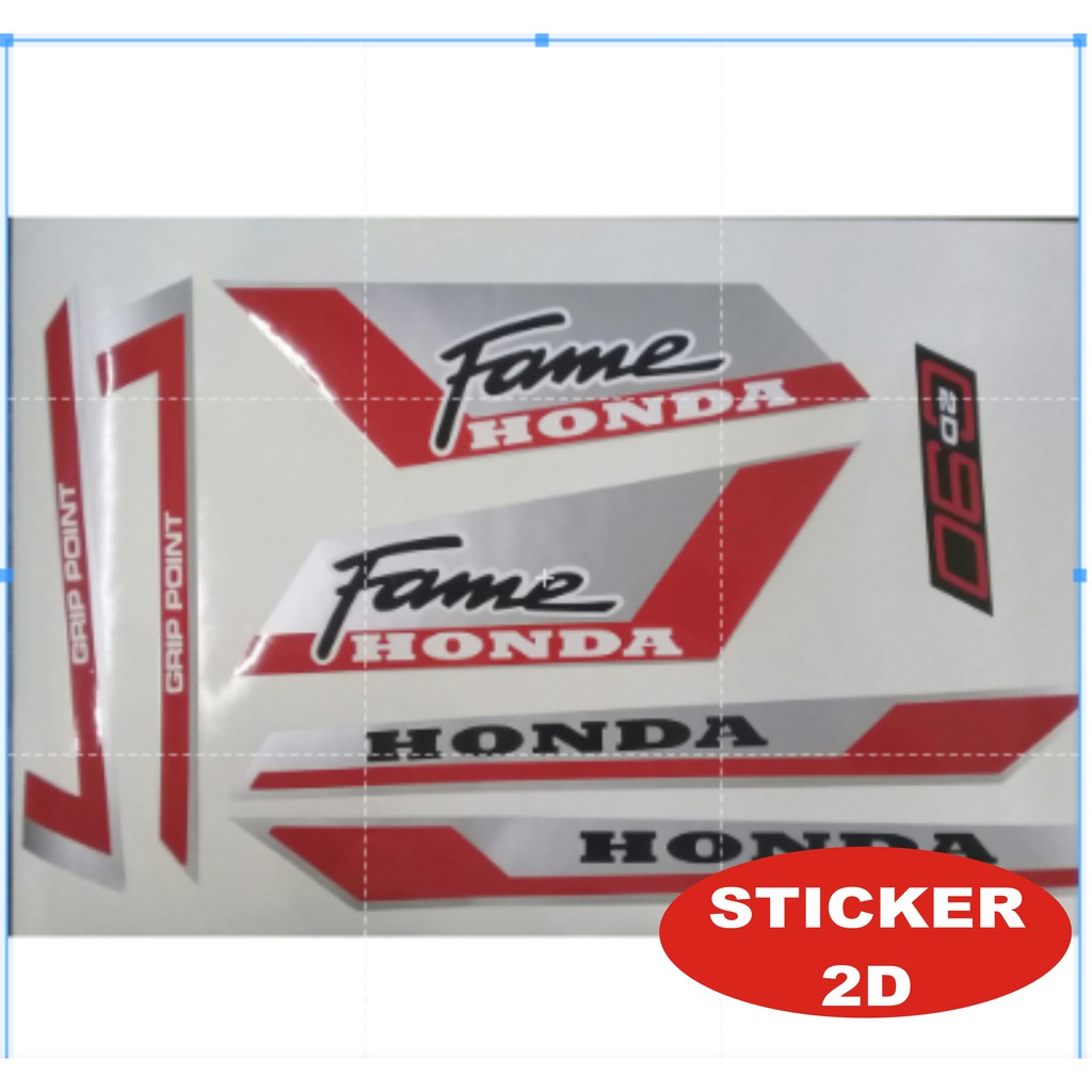 20200621 STICKER HONDA FAME [SILVER] STICKER 2D CLEAR-COATED Body ...