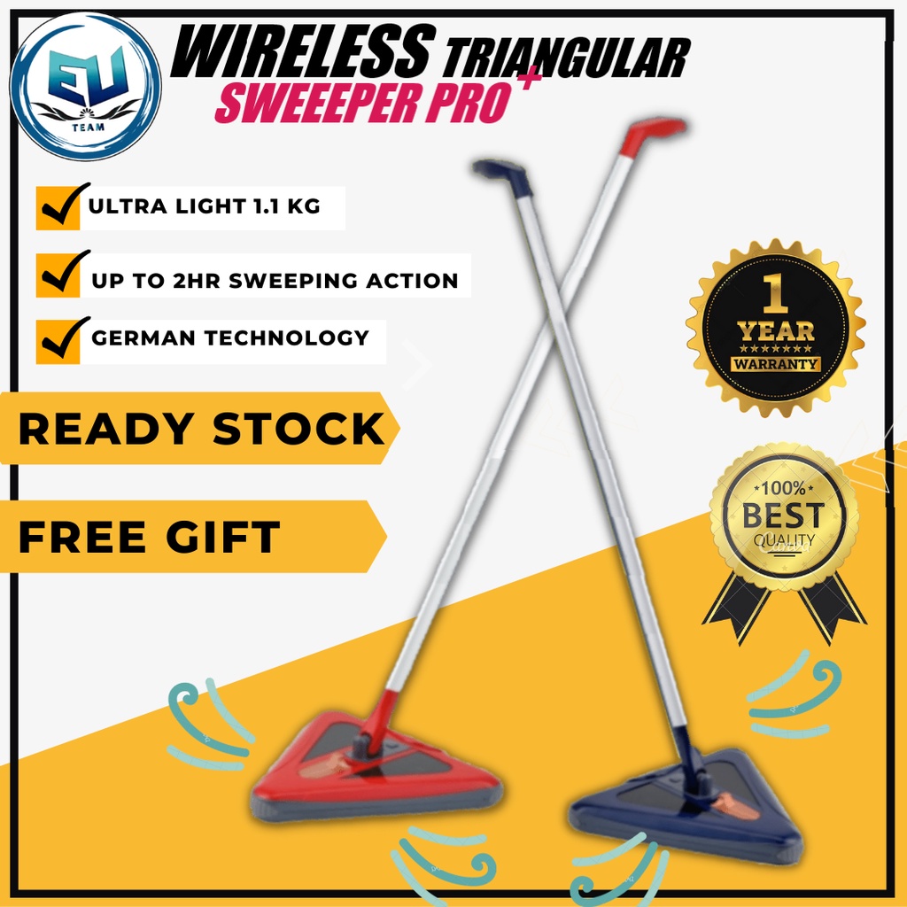 🔰 Cordless Wireless Triangular Vacuum Sweeper Cleaner Rechargeable ...