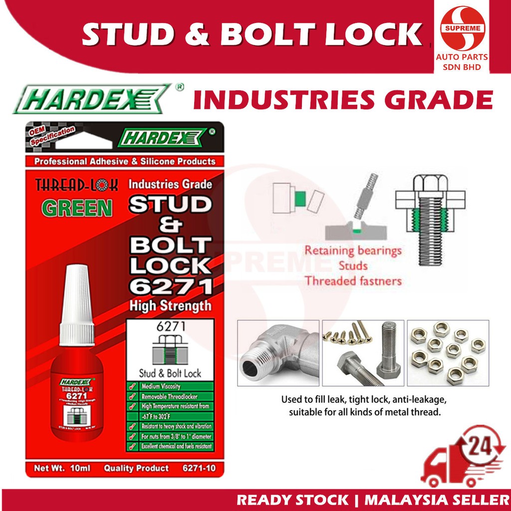 S2U HARDEX Stud & Bolt Lock 6271 Thread Lock 10ml For Backhoe Lori ...
