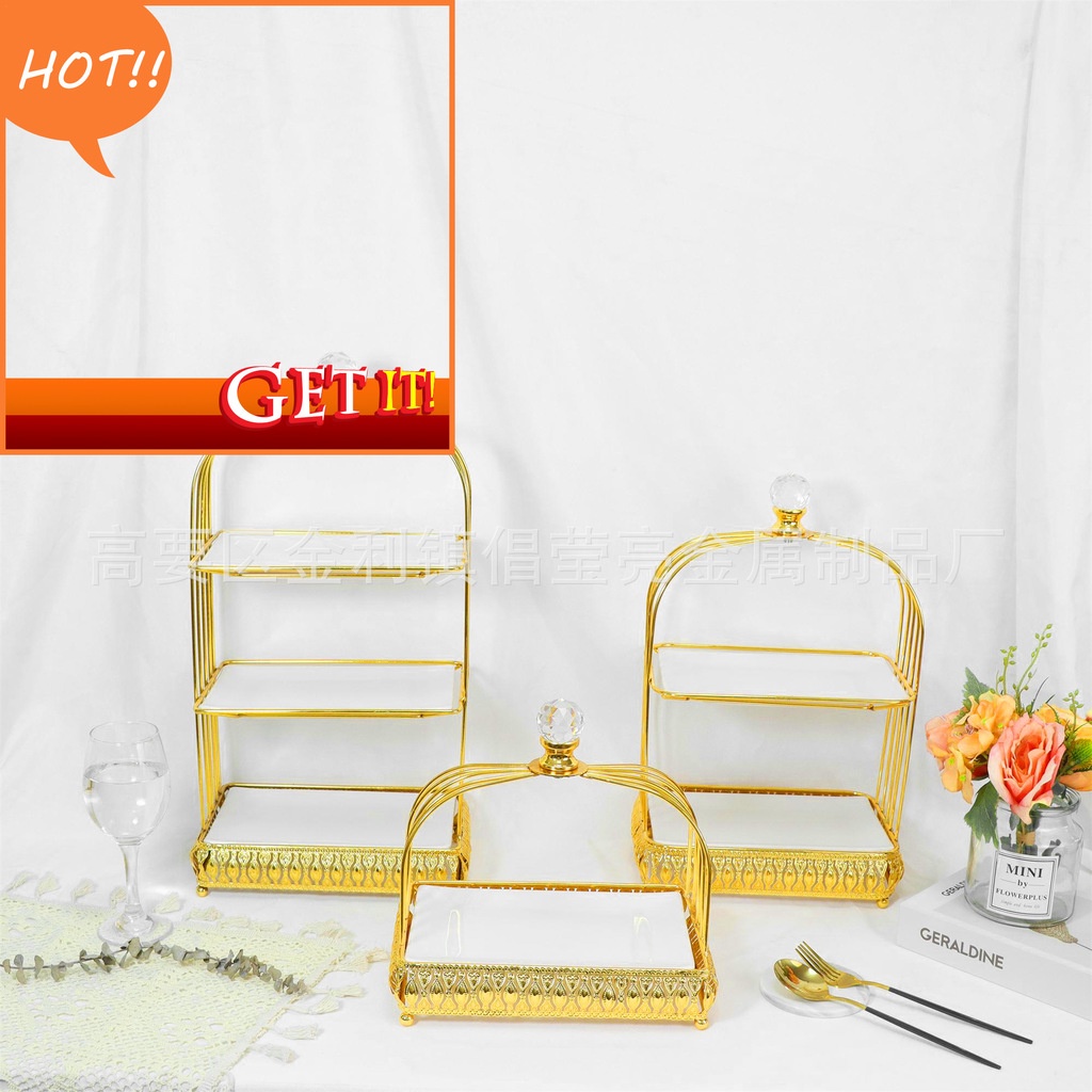 European bird cage iron art ceramic afternoon tea cake party wedding ...