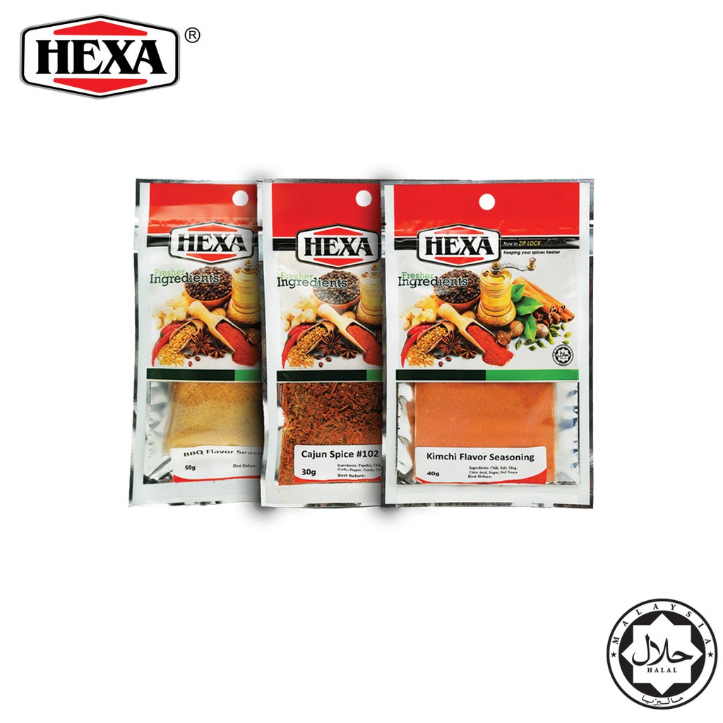 HEXA Kimchi Seasoning 40gm Cajun Spice #102 30gm BBQ Flavor Seasoning ...