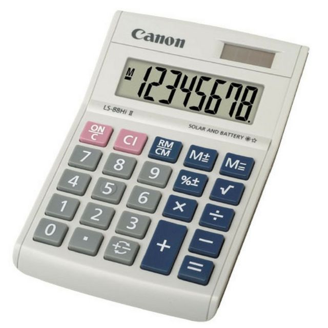 Canon Calculator 8 Digit LS88HI II Electronic Battery and Solar Powered ...