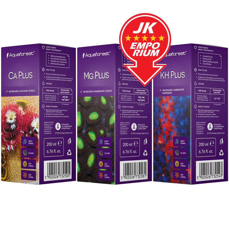 Aquaforest Ca Mg KH Plus 250ml 2000ml Calcium Magnesium Alkalinity Buffer For Marine Saltwater ...