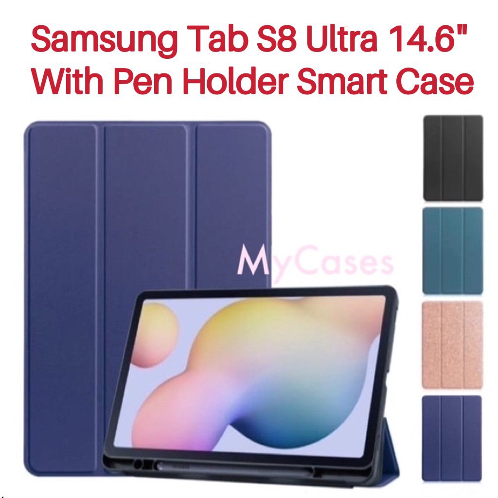 Samsung Tab S9 Ultra X910 X916B /S8 Ultra 14.6" X900 X906 With Pen Holder Smart Case | Shopee ...