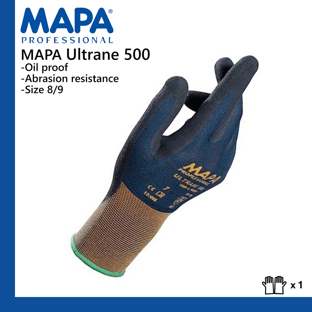 MAPA Ultrane 500 Oil Proof Gloves [Size: L(8) / XL(9)] | Shopee Malaysia