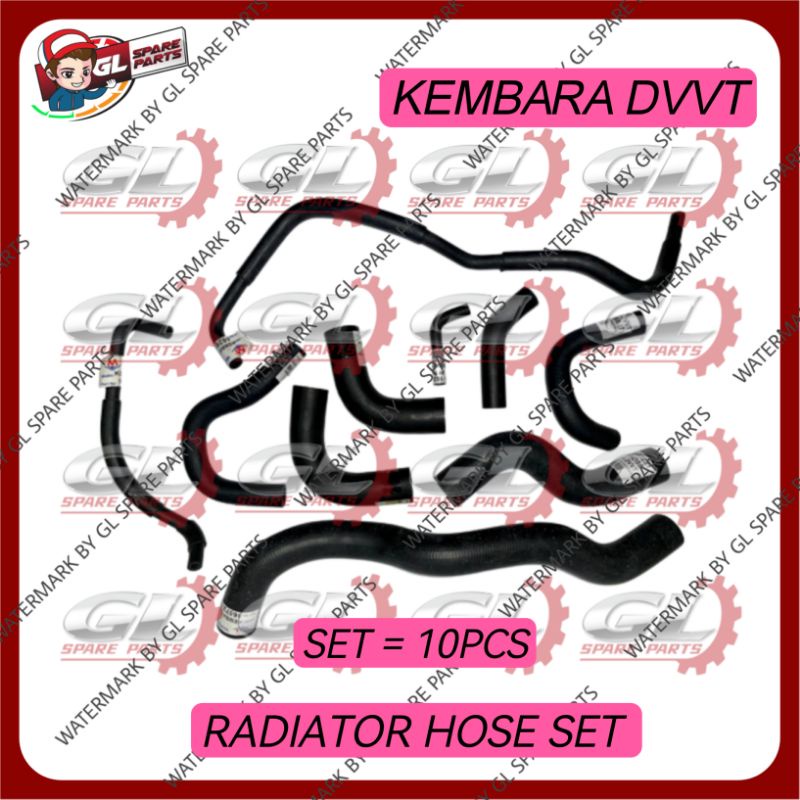 PERODUA KEMBARA DVVT RADIATOR HOSE SET OEM (10PCS) | Shopee Malaysia