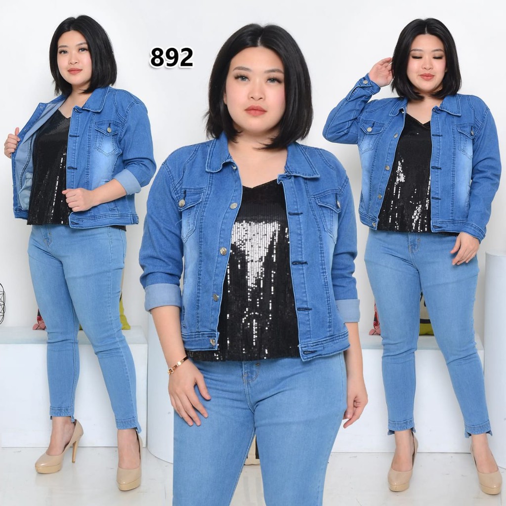 Mc girl Jumbo Plain Jeans Jacket / Jumbo Jacket / Lepis Jacket / Jeans ...