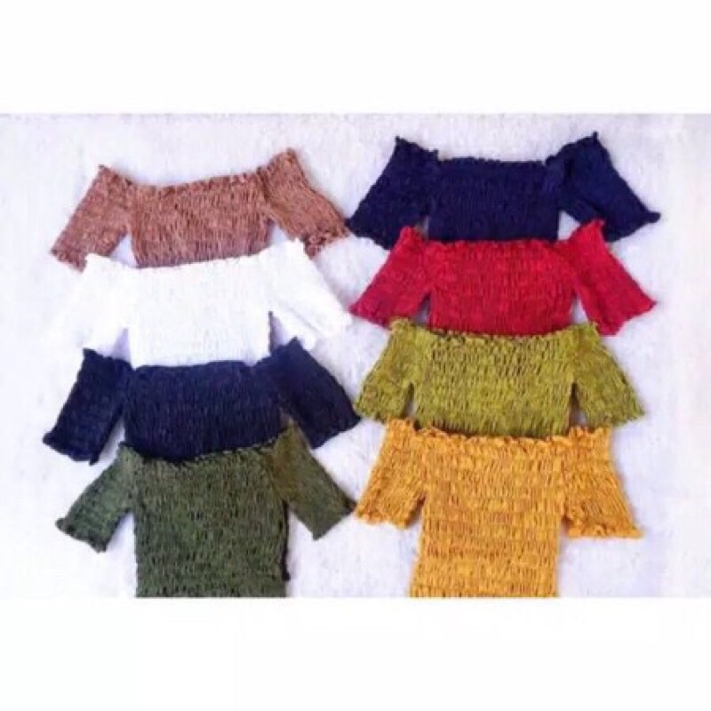 Baju off shoulder ( croptop plain ) | Shopee Malaysia