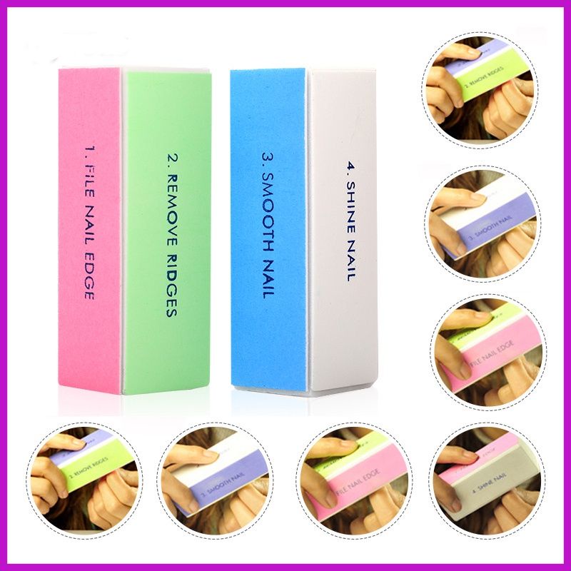 2pcs Nail Acrylic Sanding Buffer Block Nail Polish Tool 4 File Salon 4 ...
