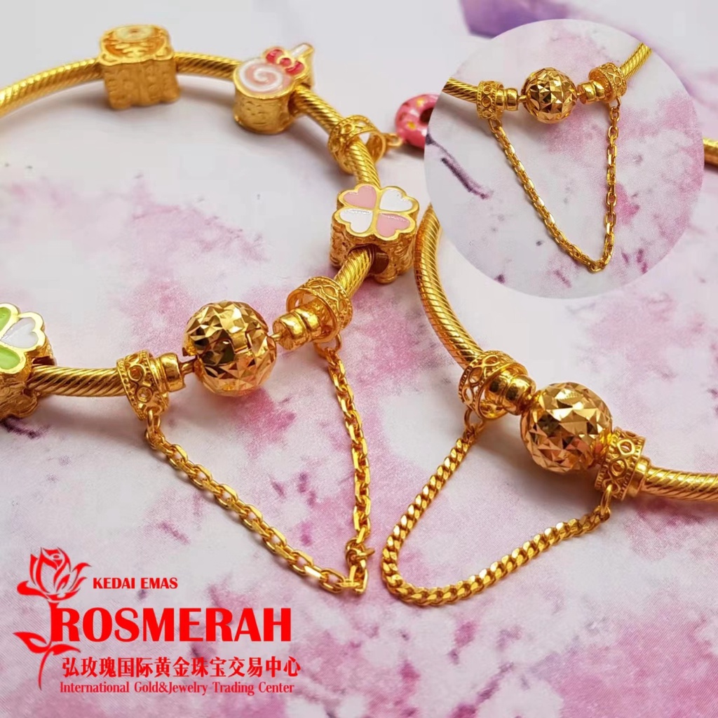 KEDAI EMAS ROSMERAH 916 Pandora Safety Chain 潘多拉安全链 | Shopee Malaysia