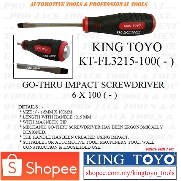 KT-FL3215-100( - ) ~ Original KING TOYO Go-Thru Impact Screwdriver ...