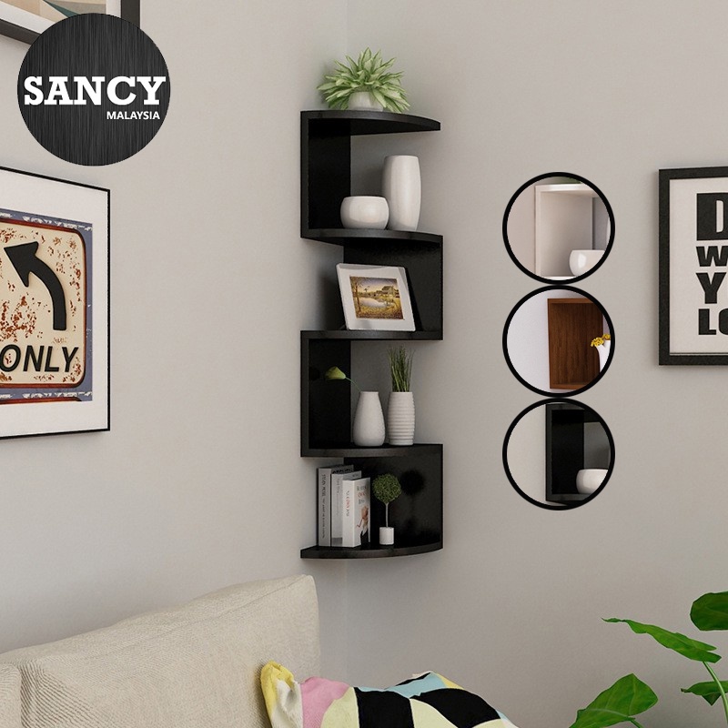 SANCY Wall Shelf Creative Lattice Shelf Wall Corner Shelf Wall ...