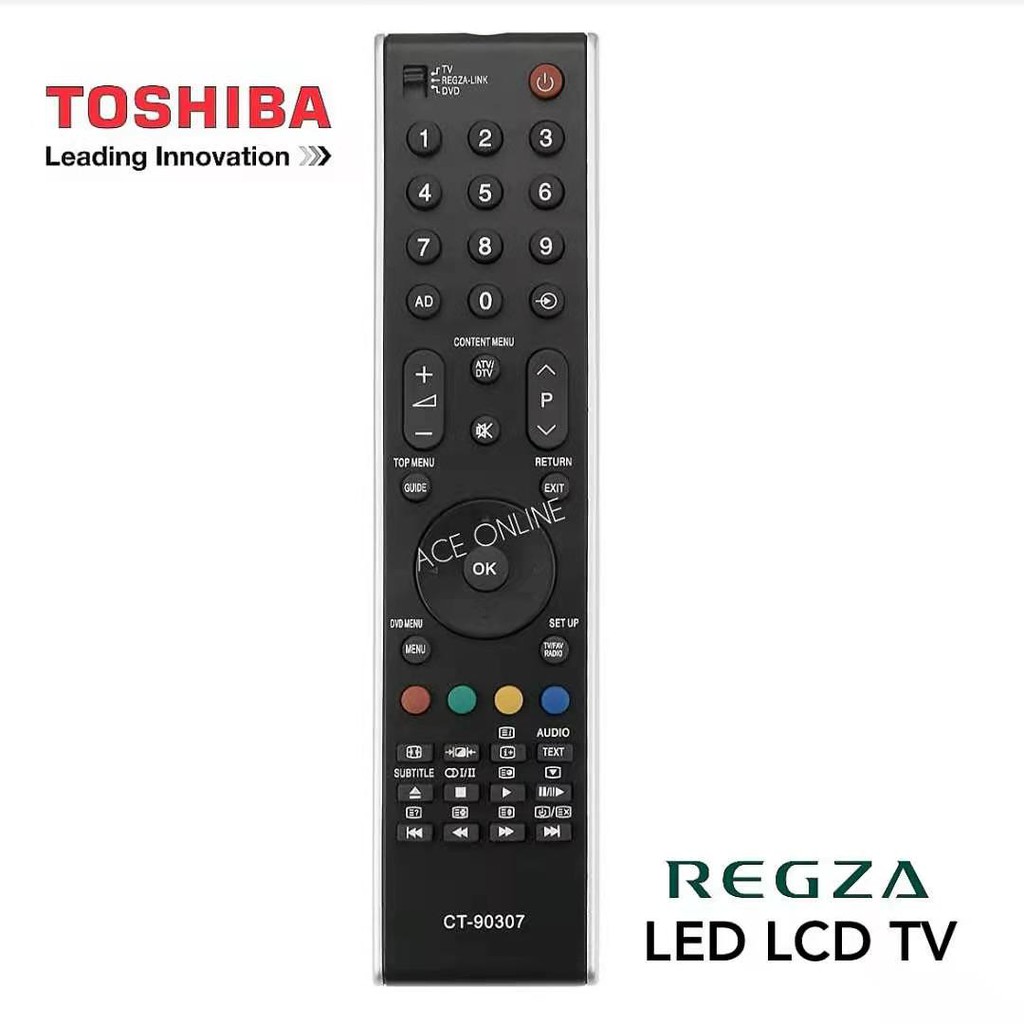 Toshiba REGZA LED LCD TV Remote Control CT-90307 Compatible With CT ...