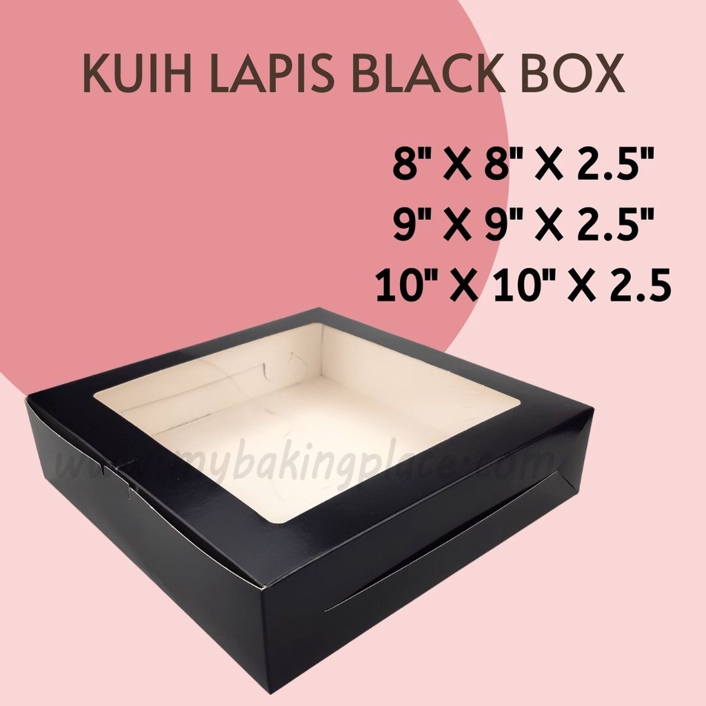 Black Cake Box Window Box Kotak Kek Brownies Box Kotak Kuih Talam Donut ...